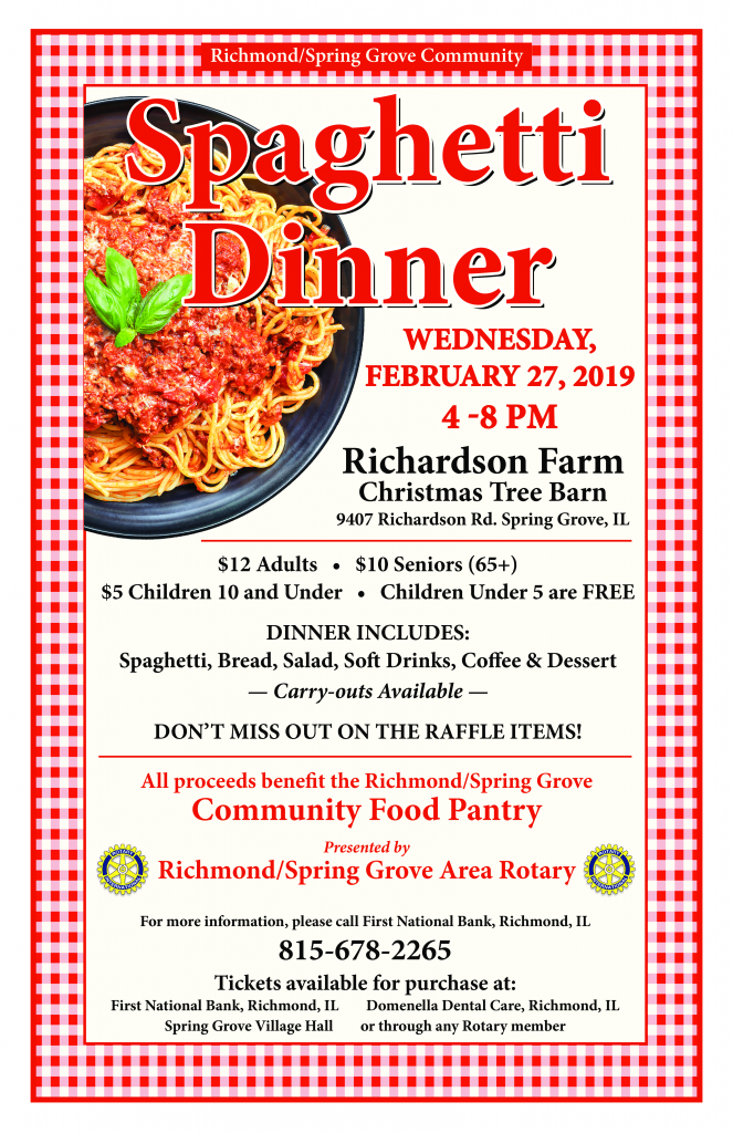 Local Event: Richmond-Spring Grove Community Spaghetti Dinner - Tom Weber
