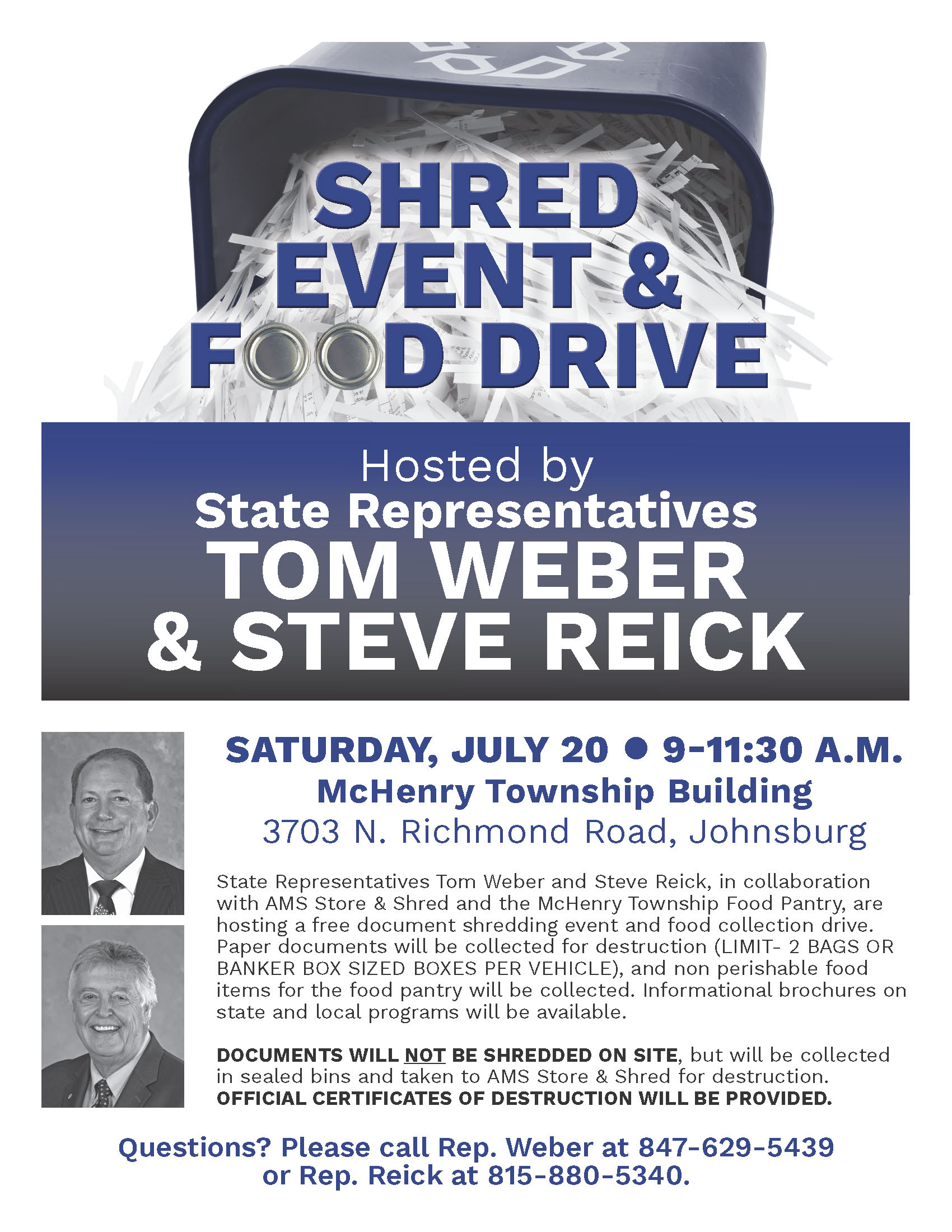 Shred Event & Food Drive - Tom Weber