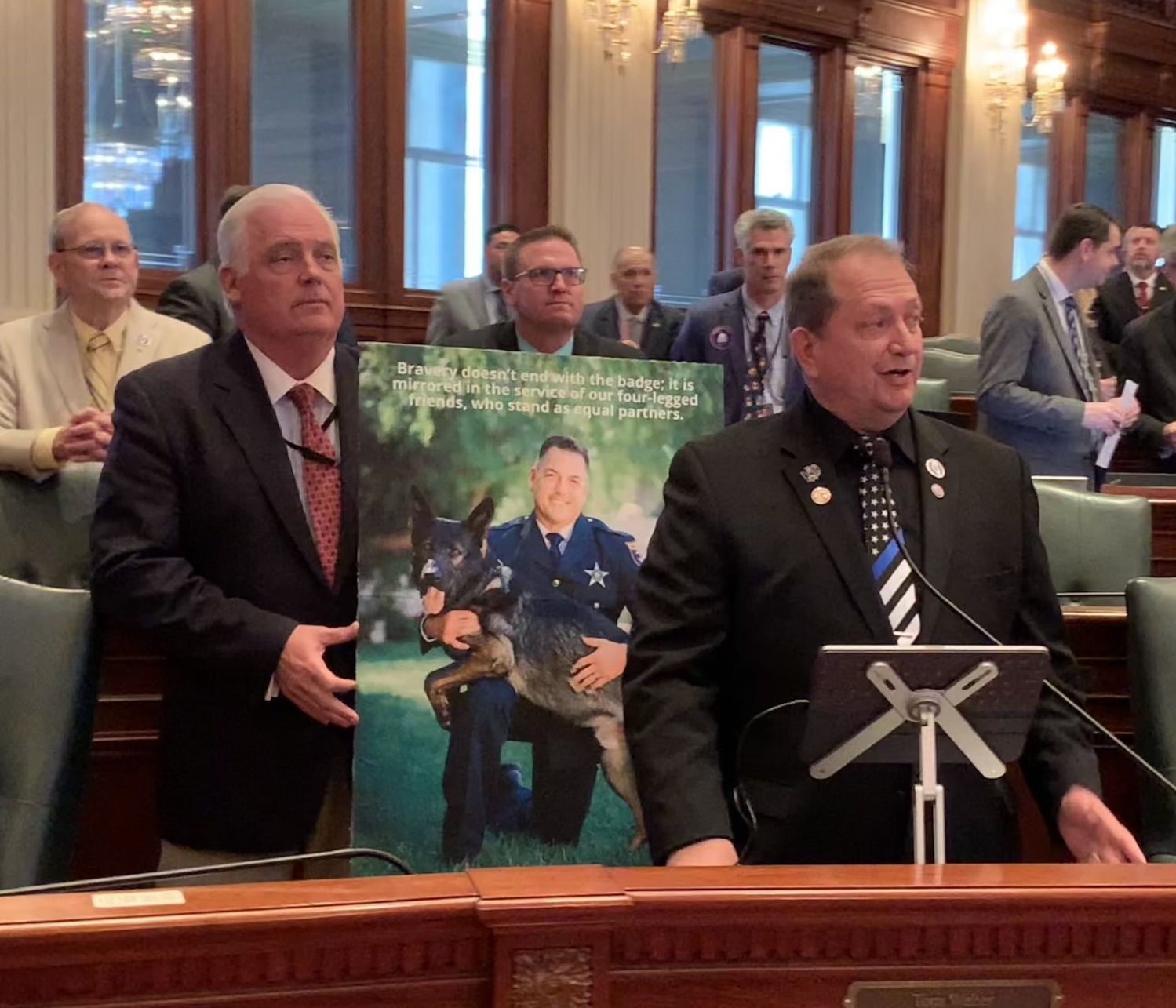 Rep. Weber, IL House Honor Dax & Deputy Forlenza - Tom Weber